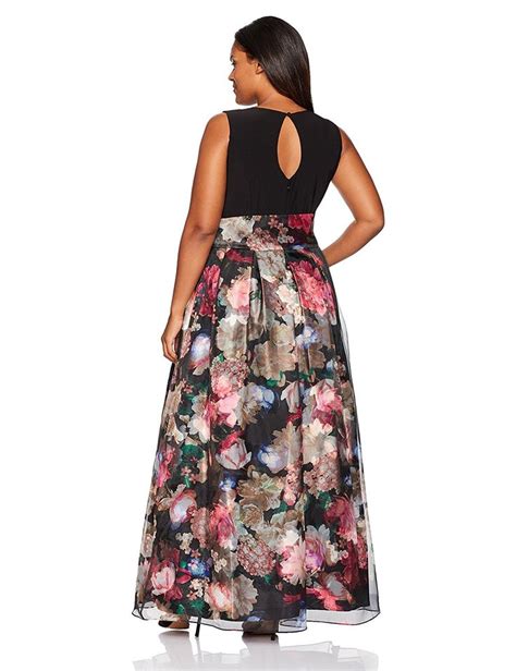 Eliza J Womens Plus Size Floral Printed Ballgown Formal Dresses For