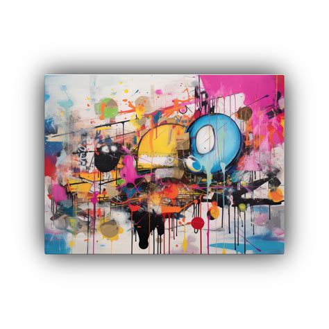 Cuadro Graffiti Vintage Sobre Inteligencia Artificial En Lienzo