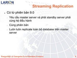Postgre Sql Enterprise Level Database Features Ppt