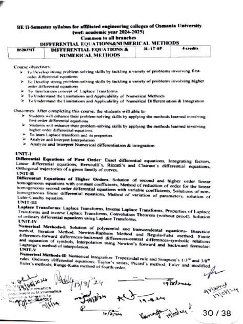 Diffequations And Numerical Methods Ii Sem Pdf Equations