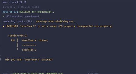 Suppress Warning During Rendering Chunks · Issue 9196 · Vitejsvite · Github