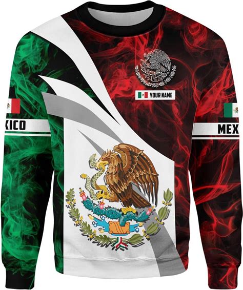 Custom Mexico Shirts Personalized Name Mexican 3d Flag Shirt For Men