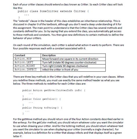 Solved 1 40 Points Critters1 This Assignment Will Give