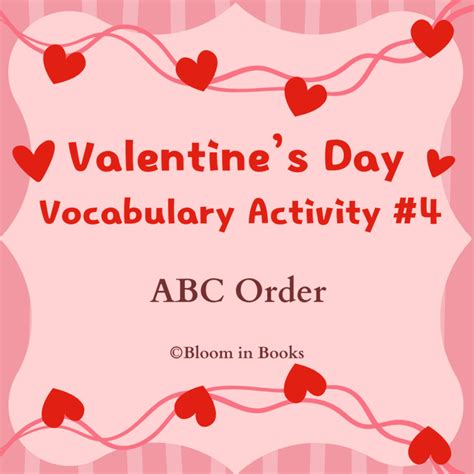 발렌타인데이 주제 영어 어휘 활동자료 Abc Order