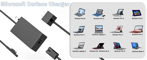 Ybruzrub 65w Surface Pro Charger Compatible With Microsoft