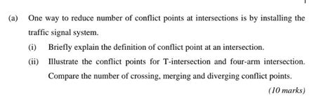 Solved A One Way To Reduce Number Of Conflict Points At Solved A One Way To Reduce Number Of Conflict Points At
