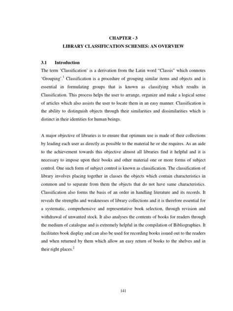Chapter 3 Library Classification Schemes An Overview Pdf
