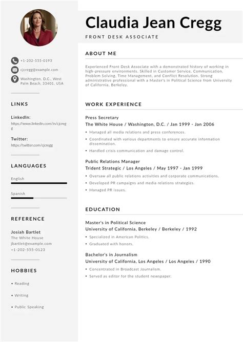 Front Desk Associate Resume Examples Perfect Your Cv Template