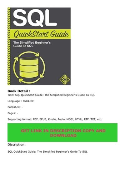 Sql Quickstart Guide The Simplified Beginners Guide To Sql