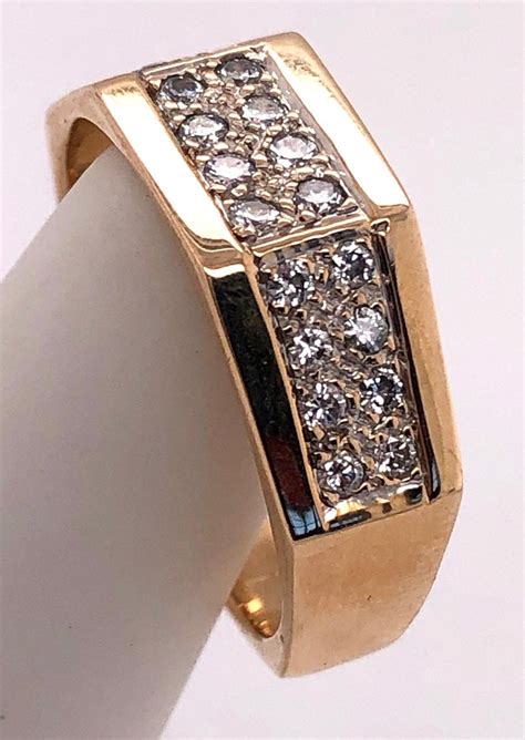 14 Karat Yellow Gold Fashion Ring With Diamonds For Sale At 1stdibs