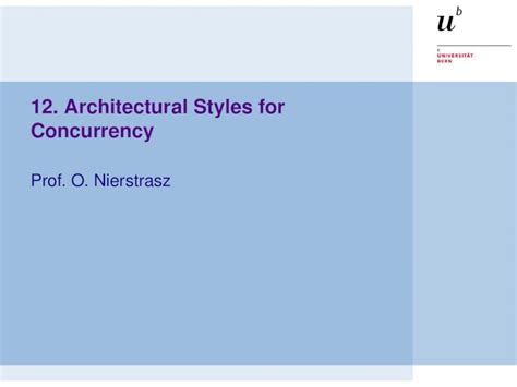 PPTX 12 Architectural Styles For Concurrency Prof O Nierstrasz