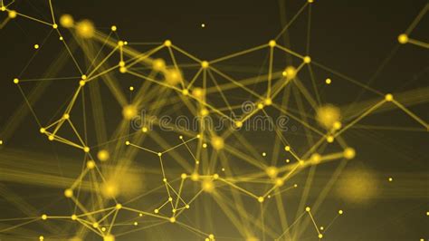 Abstract Connection Dots Technology Background Digital Drawing Gold Theme Stock Illustration