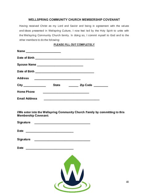 Fillable Online Wellspring Church Doctrinal Statement Fax Email Print