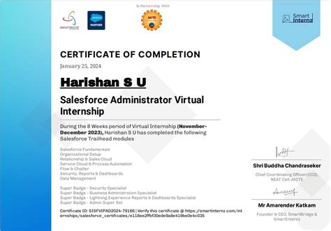 salesforceintern certificateachievement professionaldevelopment harishan s u