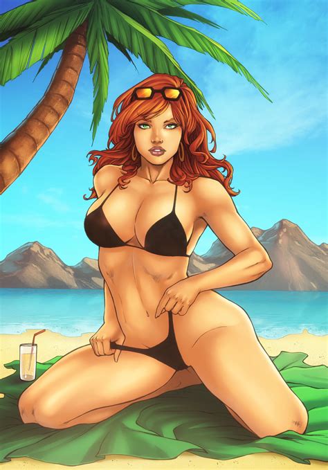 Rule 34 Beach Bikini Jean Grey Marvel Marvel Comics Marvel Girl Phoenix X Men X Men 8196376