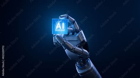 Metal Hand Of Humanoid Robot Is Holding Innovative And Advanced Ai Accelerated Chip Humanoid