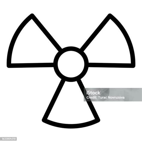 방사선 라인 아이콘입니다 독성 또는 핵 위험 에너지 기호 흰색 배경에 윤곽선 스타일 픽토그램 군사 기호 모바일 개념 웹 디자인입니다 벡터 그래픽 검은색에 대한 스톡 벡터