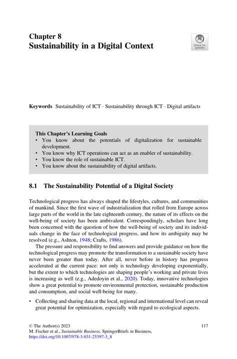 Pdf Sustainability In A Digital Context