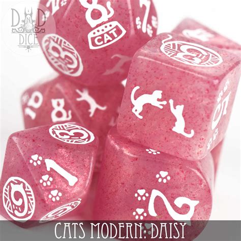 Q Workshop Cats Modern Dice Set Meowster