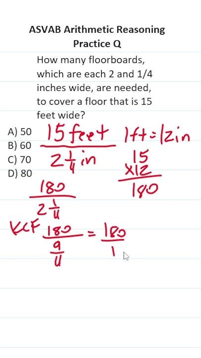 Asvabpicat Arithmetic Reasoning Practice Test Q Conversions Acetheasvab W Grammarhero Youtube