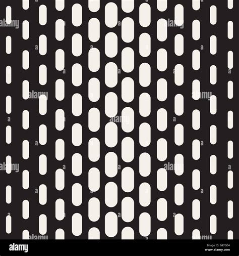 Vector Seamless Black And White Vertical Rounded Rectangle Geometric Pattern Stock Vector Image