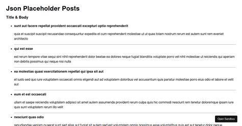 Json Placeholder Q Codesandbox