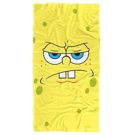 Spongebob Beach Towel 30x60 Spongebob Angry Face