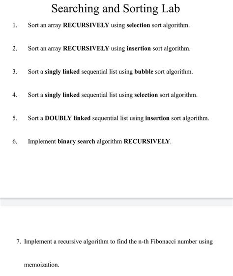 Solved Searching And Sorting Lab 1 Sort An Array