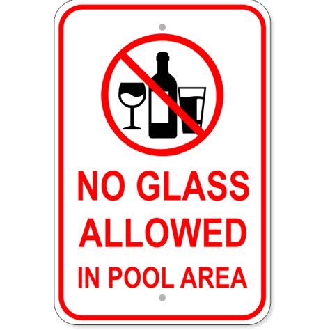 18 X 12 Aluminum No Glass Allowed Sign