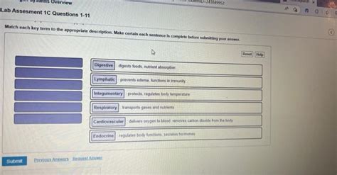 Solved Match Each Key Term To The Appropriate Description
