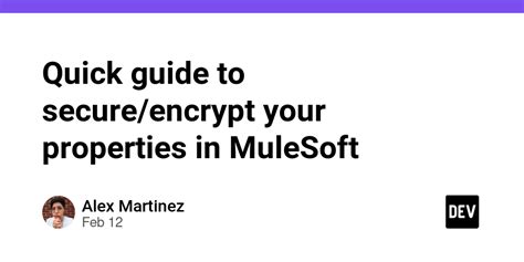 Quick Guide To Secure Encrypt Your Properties In Mulesoft Dev Community