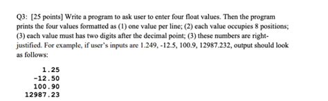 solved q3 [25 points write a program to ask user to enter