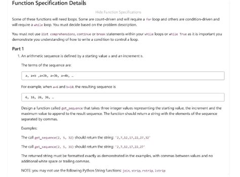 Solved Function Specification DetailsHide Function Chegg Com