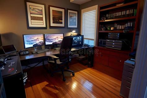Designing A Productive Home Office Setup Dual Monitor Workstation With