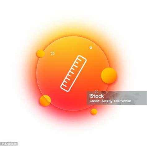 눈금자 선 아이콘입니다 길이 측정 측정 밀리미터 센티미터 데시미터 미터 그리기 기하학 문구류 개념 유리 형태 스타일 비즈니스 및 광고에 대한 벡터 라인 아이콘입니다 골인에