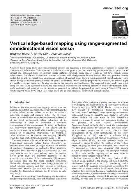 Pdf Vertical Edge Based Mapping Using Range Augmented Omnidirectional Vision Sensor