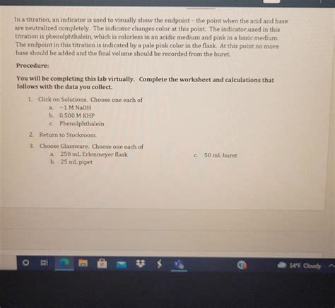 Solved Standardization Of Naoh Using Khp Objective In This Lab You Will 1 Answer