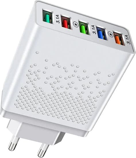 DrPhone HALOXVI W USB Poorten Snel Lader Multi Poort USB QC A Bol