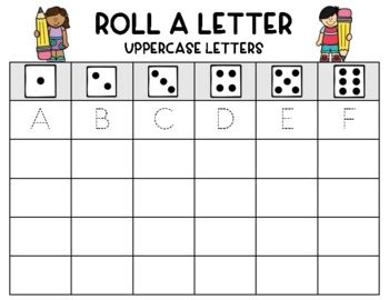 Roll And Write Letters Handwriting Practice Literacy Center TPT