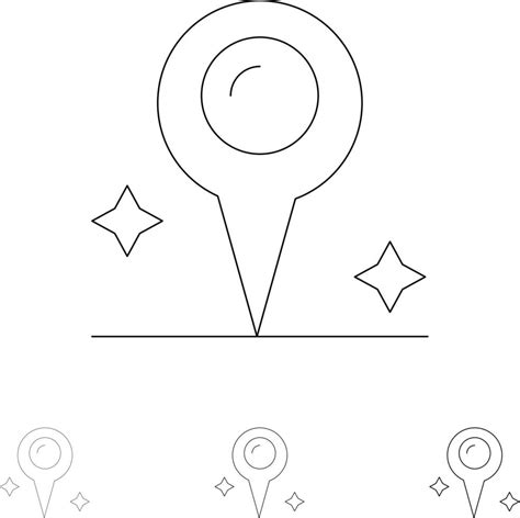 Map Location Marker Bold And Thin Black Line Icon Set 13558028 Vector Art At Vecteezy