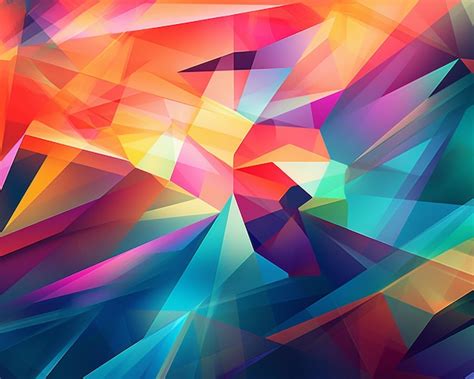Premium Ai Image Abstract Background Of Colorful Triangles And Lines Generative Ai