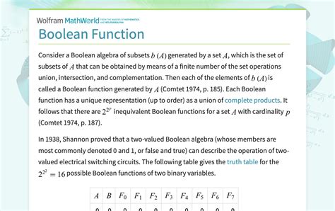 boolean function from wolfram mathworld