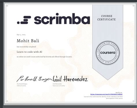 Mohit Bali On Linkedin Ai Coding Coursera Scrimba