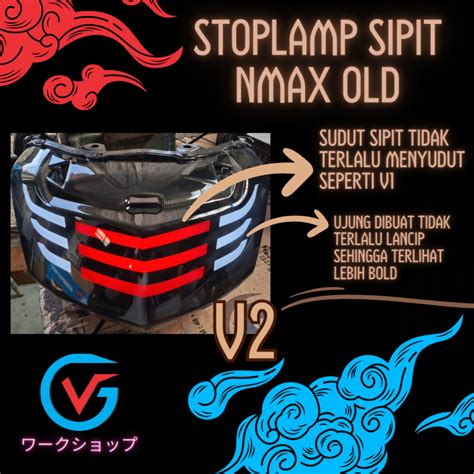 Jual V2 Lampu Stoplamp Nmax Old Modifikasi Model Sipit Shopee Indonesia