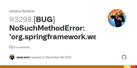 Bug Nosuchmethoderror Orgspringframeworkrverserverresponse