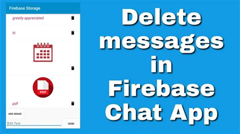 Delete Items From Firebase Chat App Youtube