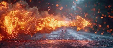 Explosion Simulation With Arrow Sign Original 3d Rendering Illustration