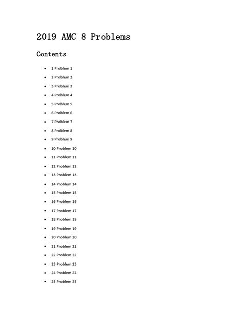 2019 Amc 8 Problems Pdf Rectangle Area