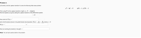 Solved Problem 3 25 Points Use The Laplace Transform To