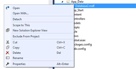 C Cant Open Database In Mvc Project Visual Studio 2015 Stack Overflow